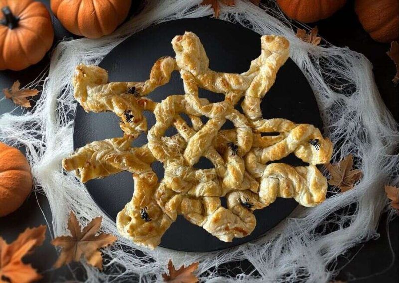 Puff Pastry Spiderweb with Mahon Cheese: Easy Appetizer Recipe